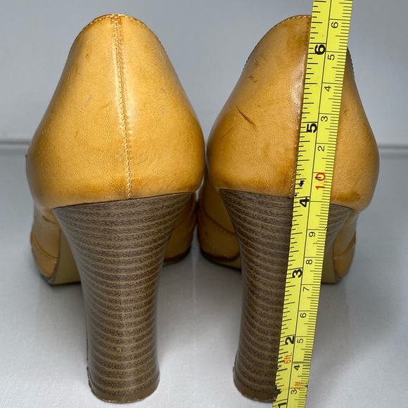 Xhilaration | Shoes | Mustard Yellow Clam Shell Toe Heels | Poshmark